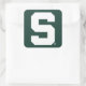 Michigan State Block S Square Sticker | Zazzle