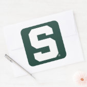 Michigan State Block S Square Sticker | Zazzle