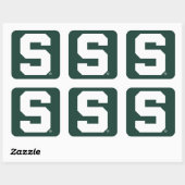 Michigan State Block S Square Sticker | Zazzle