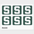 Michigan State Block S Square Sticker | Zazzle