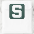 Michigan State Block S Square Sticker | Zazzle