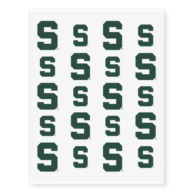 Michigan State Block S Temporary Tattoos | Zazzle