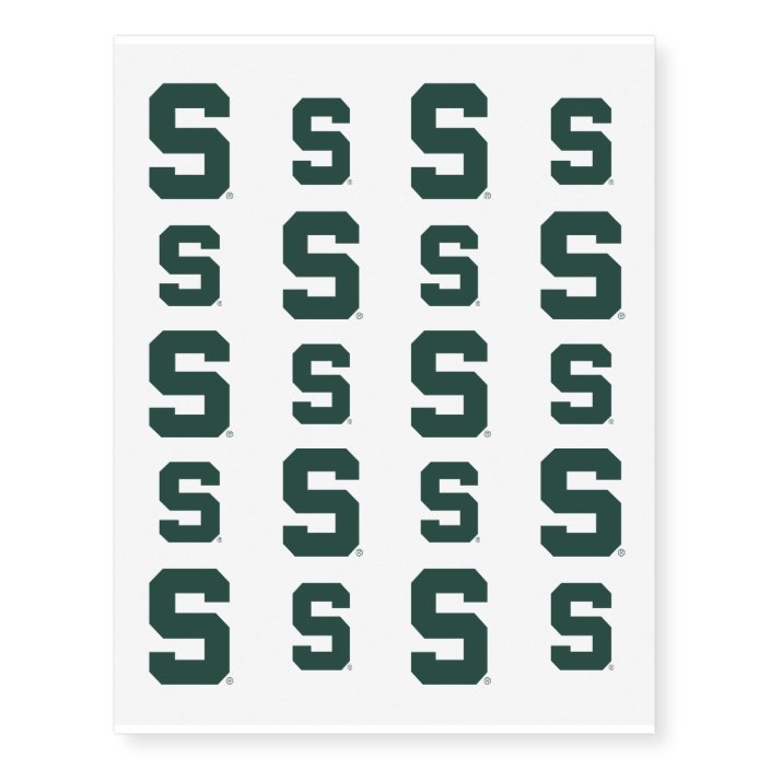 Michigan State Block S Temporary Tattoos | Zazzle.com