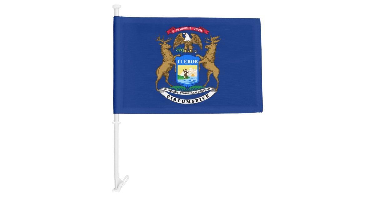 Michigan State Car Flag | Zazzle