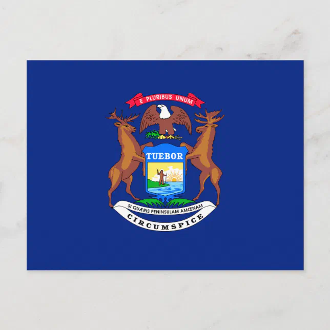 Michigan State Flag Design Postcard | Zazzle