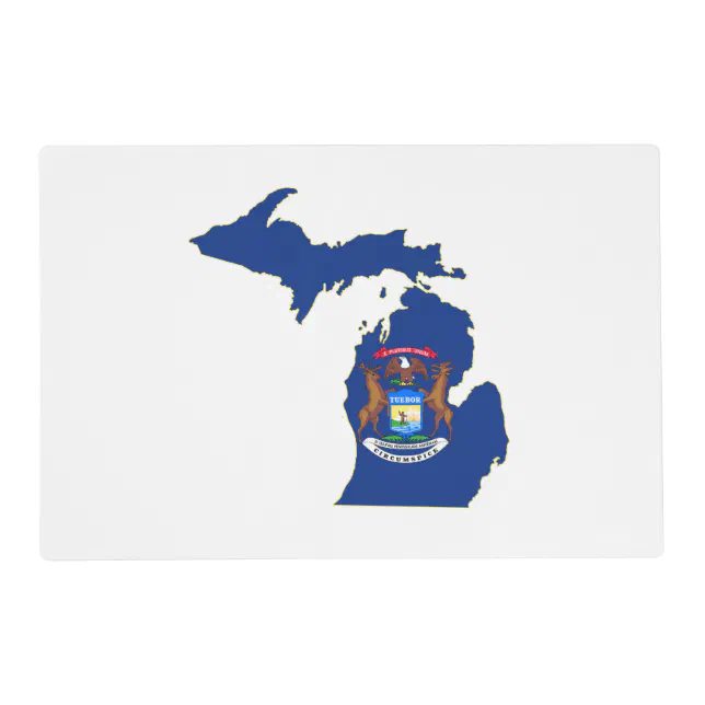 Michigan State Flag Map Placemat | Zazzle