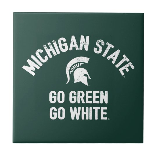 Michigan State | Go Green Go White Ceramic Tile | Zazzle.com
