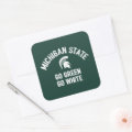 Michigan State | Go Green Go White Square Sticker | Zazzle