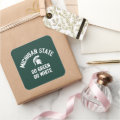 Michigan State | Go Green Go White Square Sticker | Zazzle