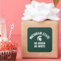 Michigan State | Go Green Go White Square Sticker | Zazzle