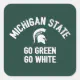 Michigan State | Go Green Go White Square Sticker | Zazzle