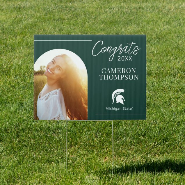 Congrats MSU Michigan State Grad - Photo Sign | Zazzle