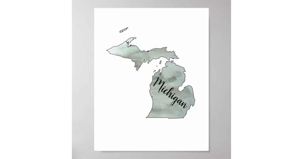 Michigan State Illustration Poster | Zazzle