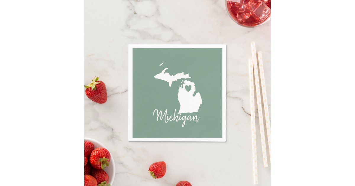 Michigan State Map Napkins | Zazzle