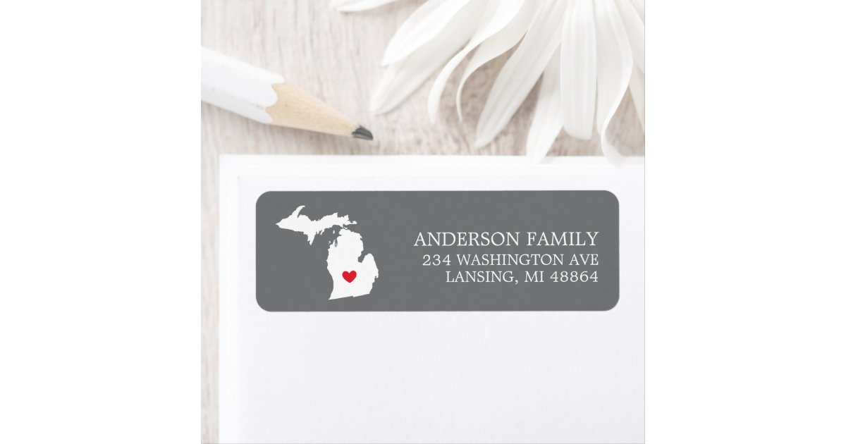 MICHIGAN State | Moving Return Address Label | Zazzle
