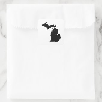 Michigan State Outline Square Sticker | Zazzle