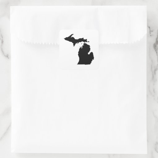 Michigan State Outline Square Sticker | Zazzle