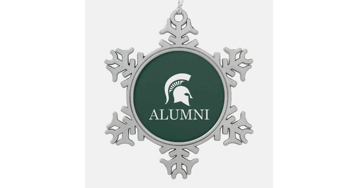 Michigan State University Alumni Snowflake Pewter Christmas Ornament ...