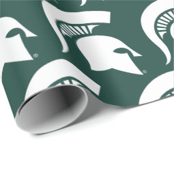Michigan State University Helmet Symbol Pattern Wrapping Paper | Zazzle