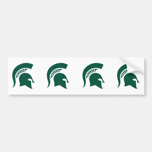 Michigan State University Spartan Helmet Logo Bumper Sticker | Zazzle