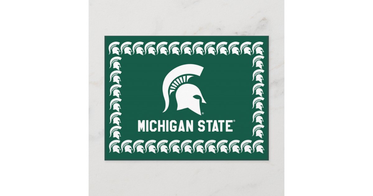 Michigan State University Spartan Helmet Logo Postcard | Zazzle