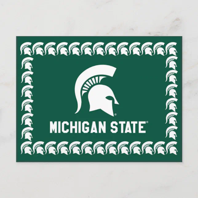 Michigan State University Spartan Helmet Logo Postcard | Zazzle