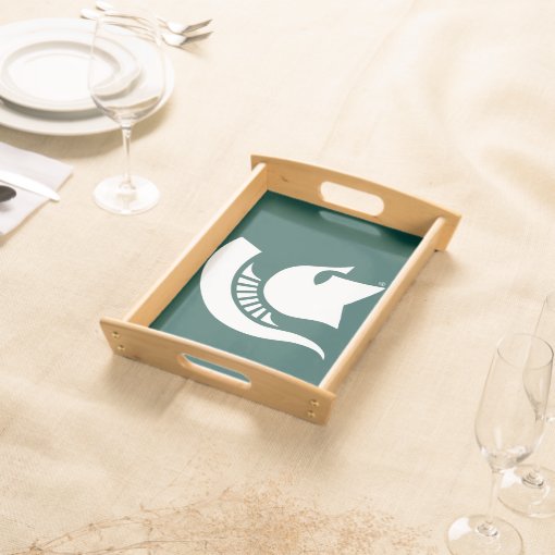 Michigan State University Spartan Helmet Logo Serving Tray | Zazzle