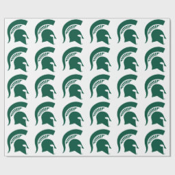 Michigan State University Spartan Helmet Logo Wrapping Paper | Zazzle