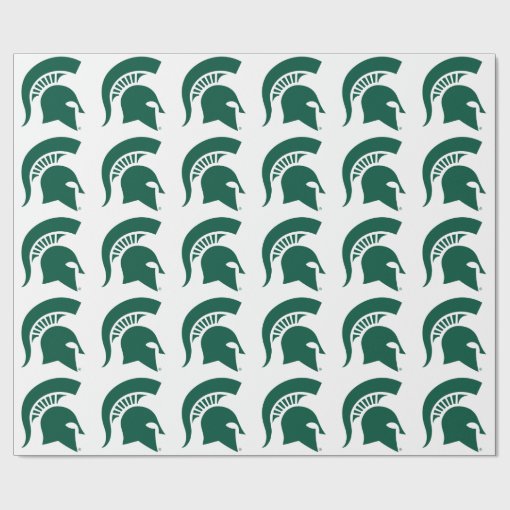 Michigan State University Spartan Helmet Logo Wrapping Paper | Zazzle