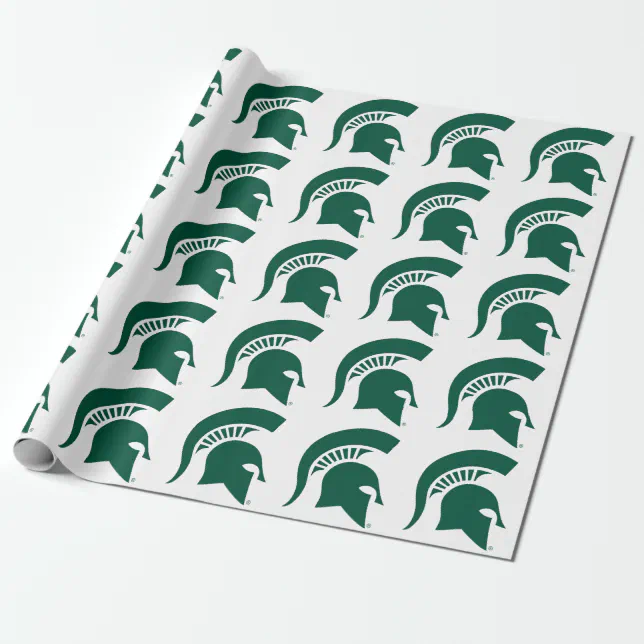 Michigan State University Spartan Helmet Logo Wrapping Paper | Zazzle