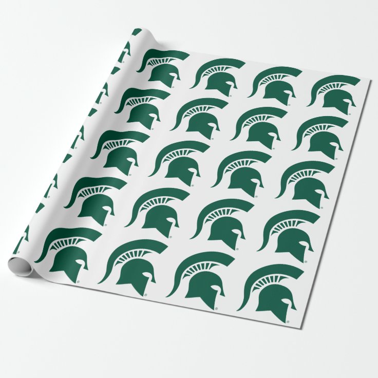 Michigan State University Spartan Helmet Logo Wrapping Paper | Zazzle
