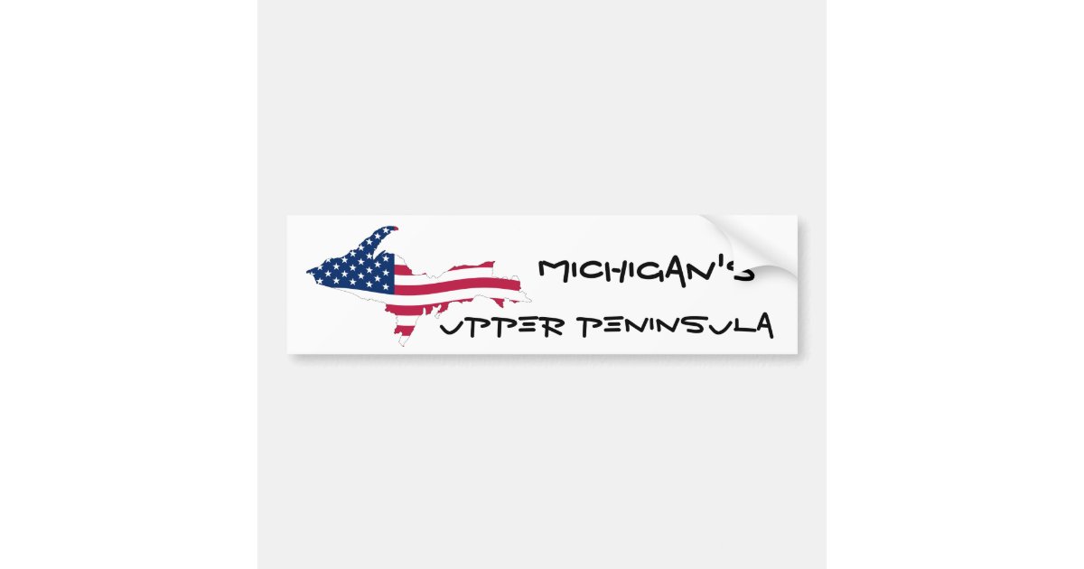 Michigan Upper Peninsula Flag Bumper Sticker | Zazzle