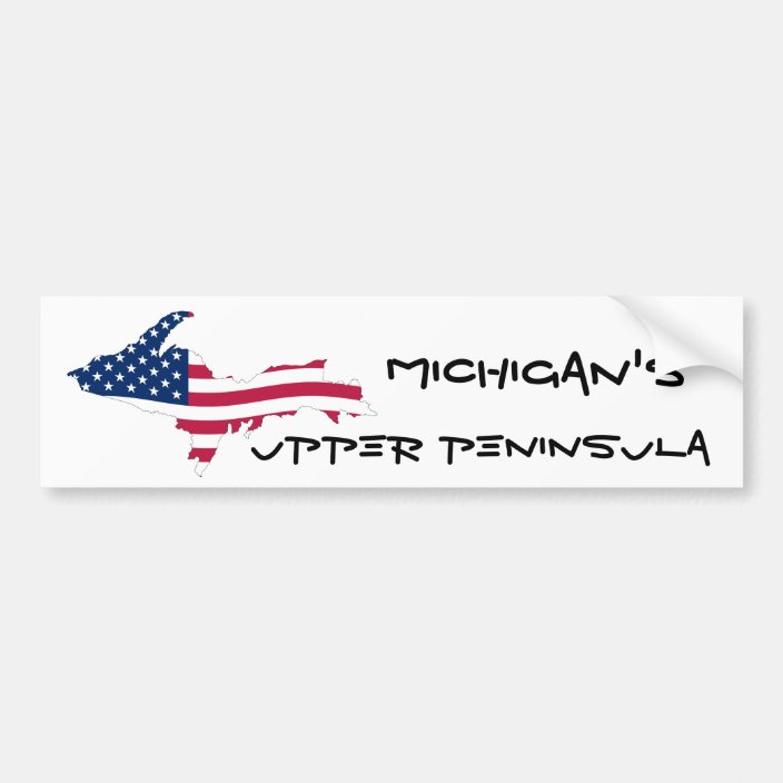 Michigan Upper Peninsula Flag Bumper Sticker | Zazzle.com