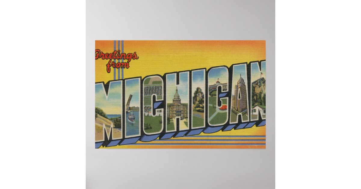 MichiganLarge Letter ScenesMichigan Poster | Zazzle