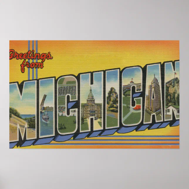 MichiganLarge Letter ScenesMichigan Poster | Zazzle
