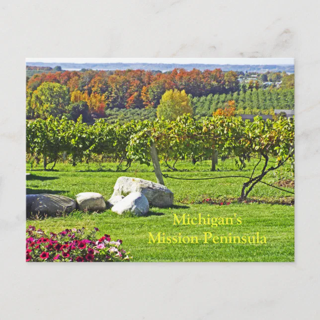 MICHIGAN'S OLD MISSION PENINSULA IN FALL POSTCARD | Zazzle