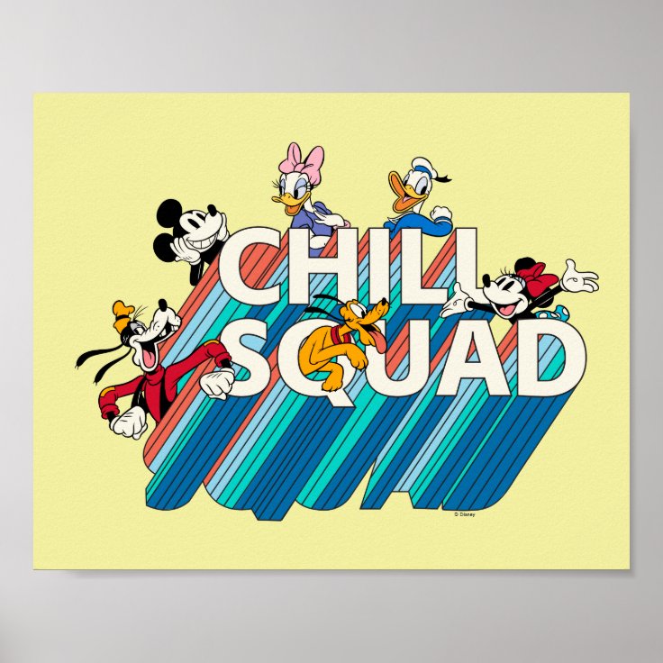Mickey and Friends | Chill Squad Poster | Zazzle