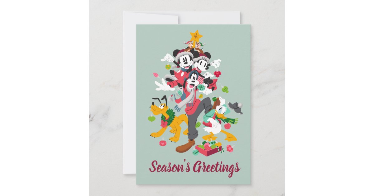 Mickey and Friends | Christmas Pyramid Card | Zazzle