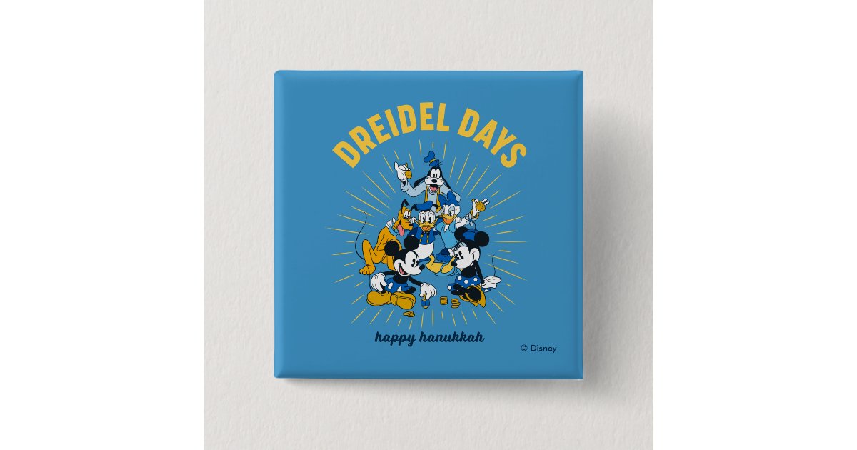 Mickey and Friends | Dreidel Days Button | Zazzle
