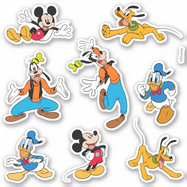 Mickey and Friends | Fab Four Character Art Sticker | Zazzle