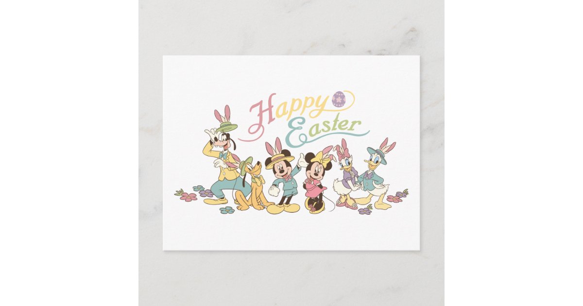 Mickey and Friends | Happy Easter Postcard | Zazzle