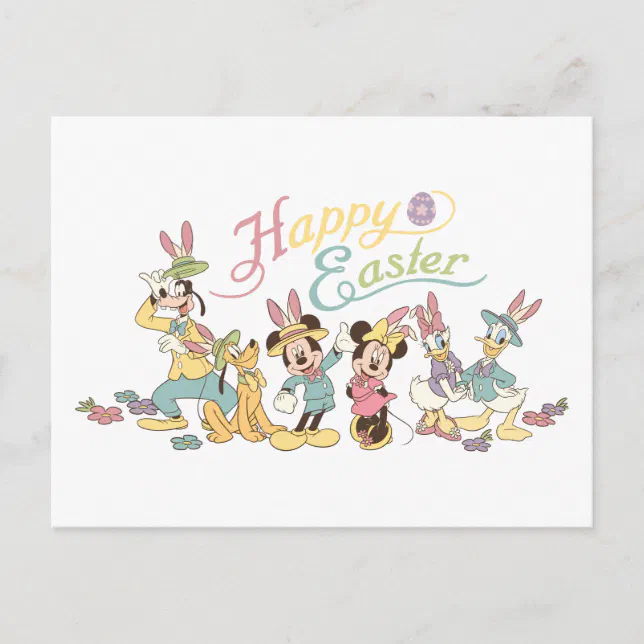 Mickey and Friends | Happy Easter Postcard | Zazzle