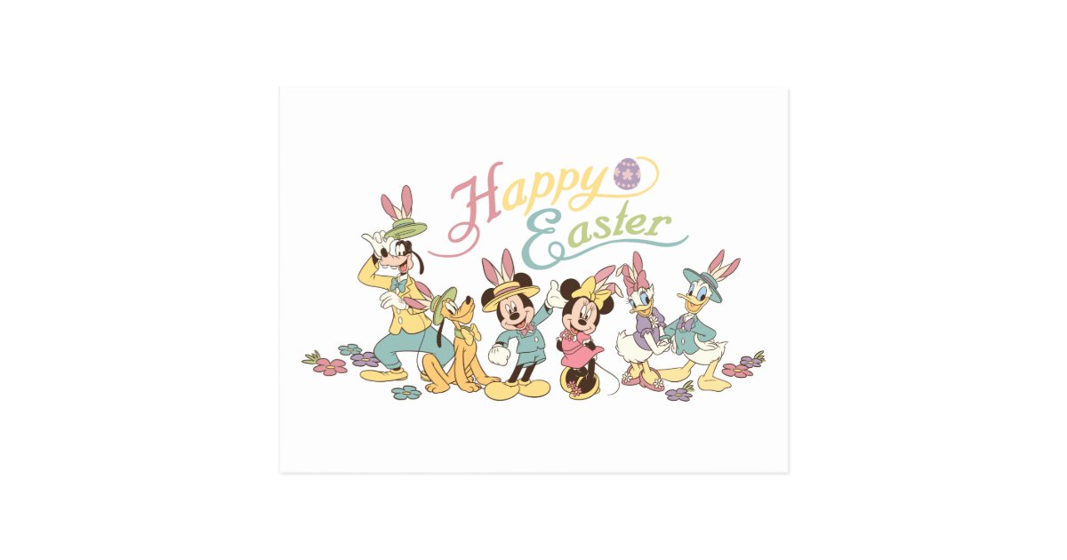 Mickey and Friends | Happy Easter Postcard | Zazzle.com