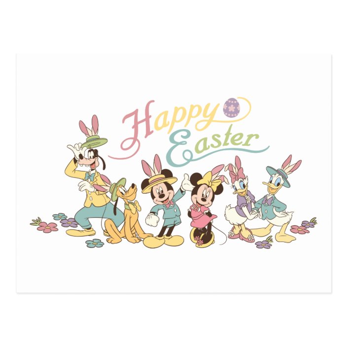 Mickey and Friends | Happy Easter Postcard | Zazzle.com