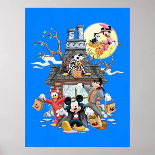Mickey and Friends Haunted House Poster | Zazzle
