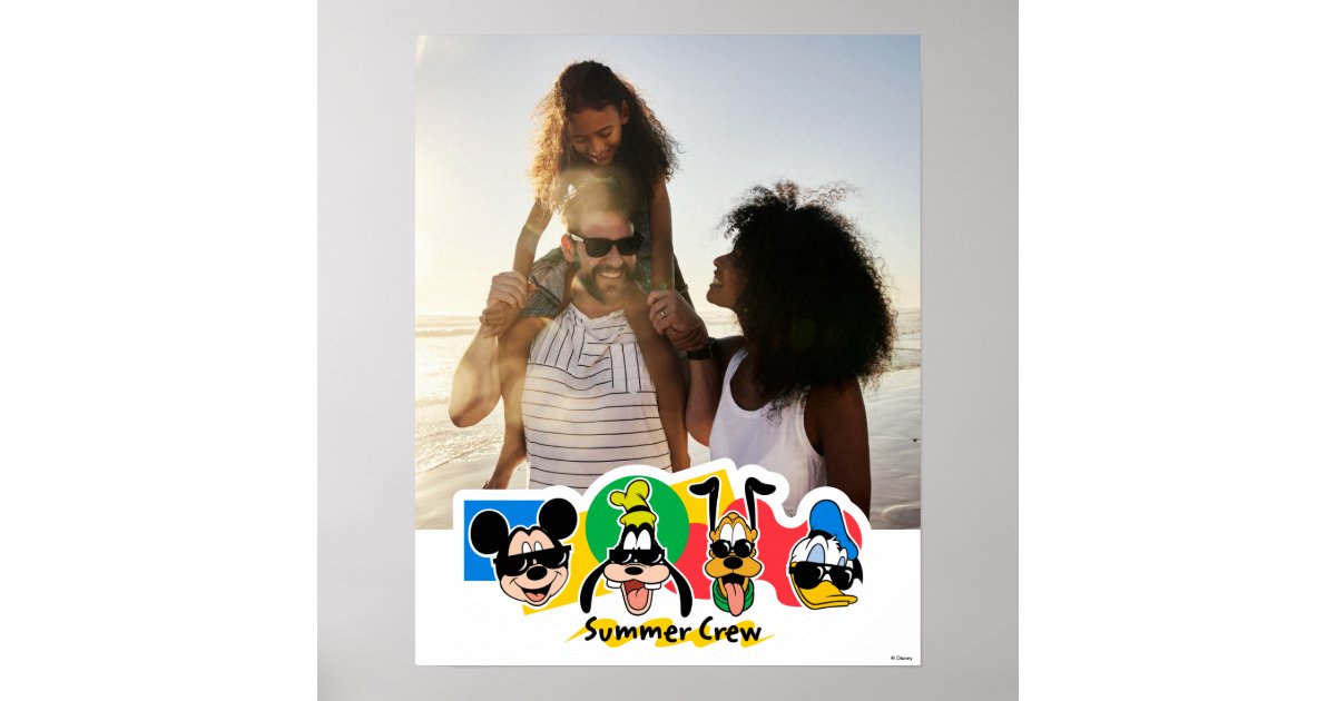 Mickey and Friends| Summer Family Vacation Photo Poster | Zazzle