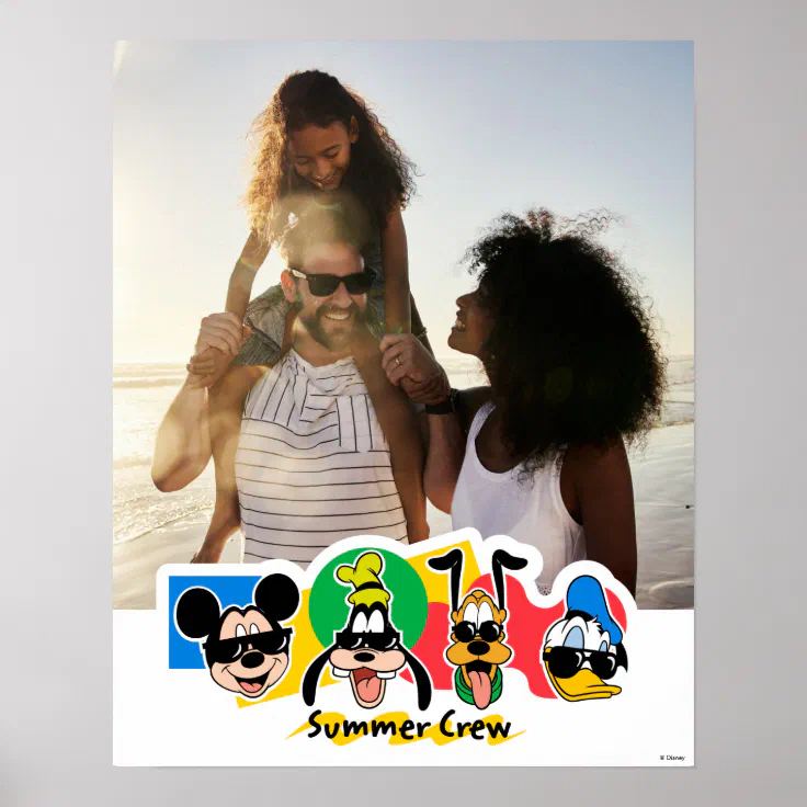 Mickey and Friends| Summer Family Vacation Photo Poster | Zazzle