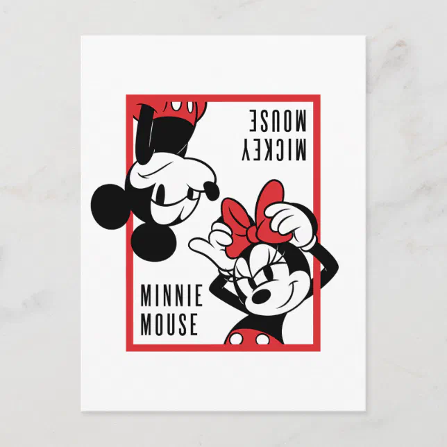 Mickey and Minnie | Cute Combo Design Postcard | Zazzle