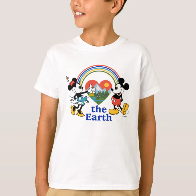 Mickey and Minnie | Love the Earth T-Shirt | Zazzle