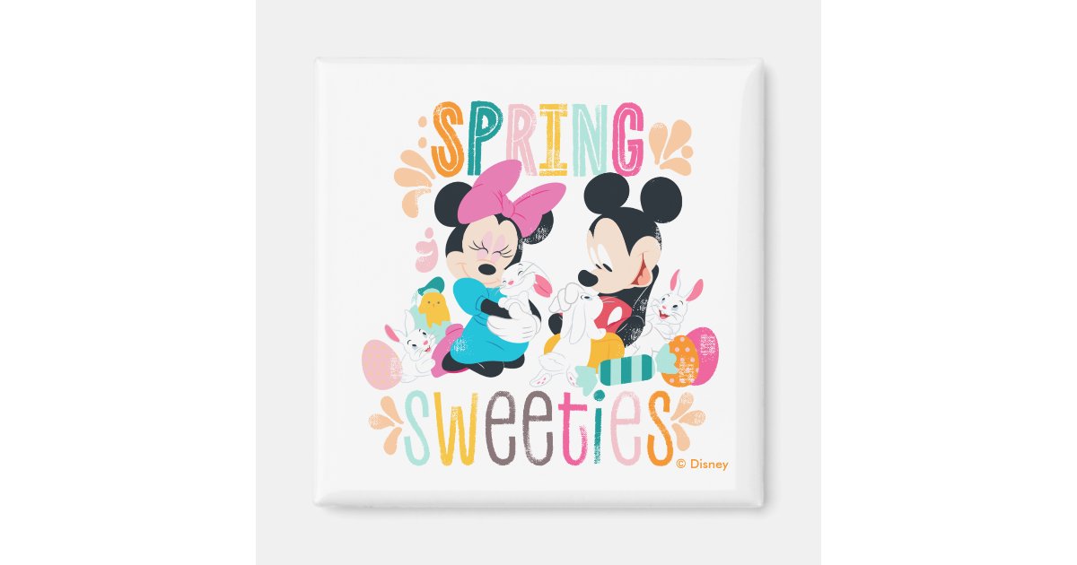 Mickey and Minnie | Spring Sweeties Magnet | Zazzle